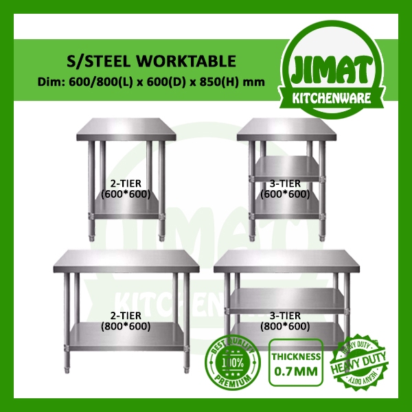 60CM/80CM X 60CM(2FT) Stainless Steel Kitchen Worktable / Meja ...