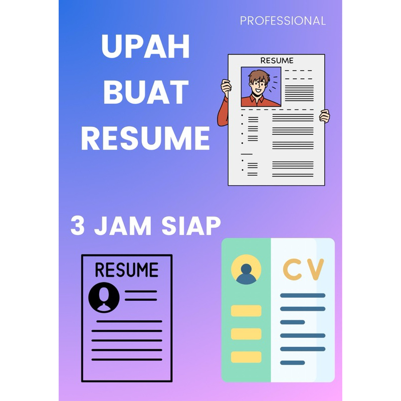 Upah buat resume 3 jam siap(URGENT) | Shopee Malaysia