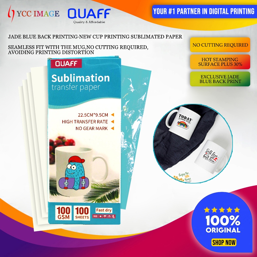 Quaff 100gsm Sublimation sport bottle Paper For Mugs 100 Sheets Quick ...