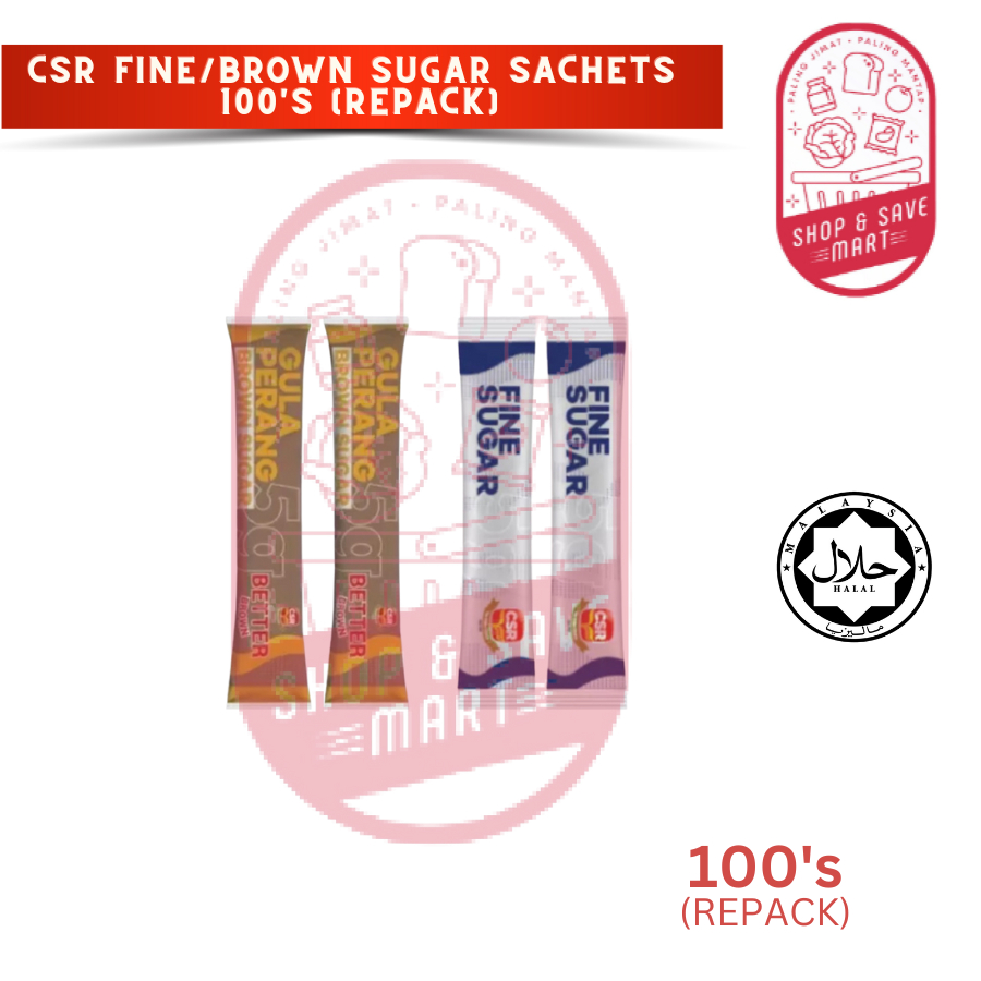 CSR Better Fine / Brown Sugar Sachet Pack 100's / 200's | CSR Halus ...