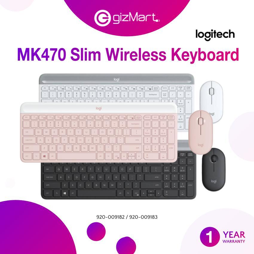 Logitech Mk470 Slim Wireless Keyboard And Mouse Combo Graphite Off White Rose Shopee
