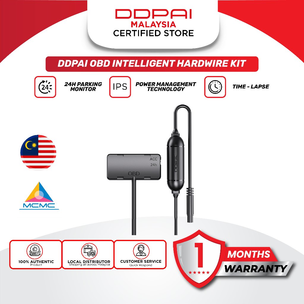 DDPAI OBD Intelligent Hardwire Kit 24H Parking Monitoring Type-C ...