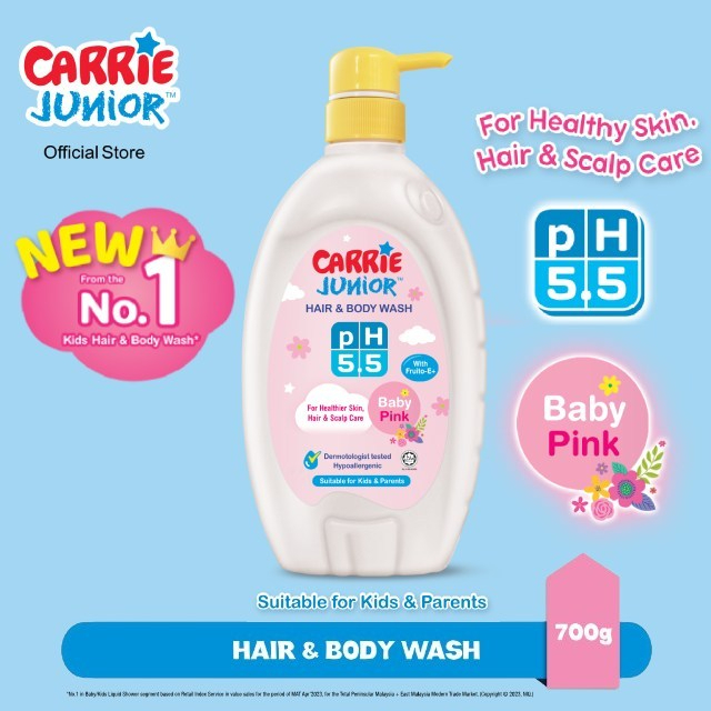 Carrie Junior pH5.5 Hair & Body Wash - Baby Pink (700g/475g) | Shopee ...