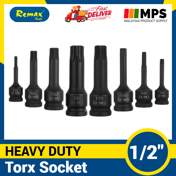 Remax Torx Impact Box Socket Impact E Star 1/2" Dr T25 T27 T30 T40 T45 ...