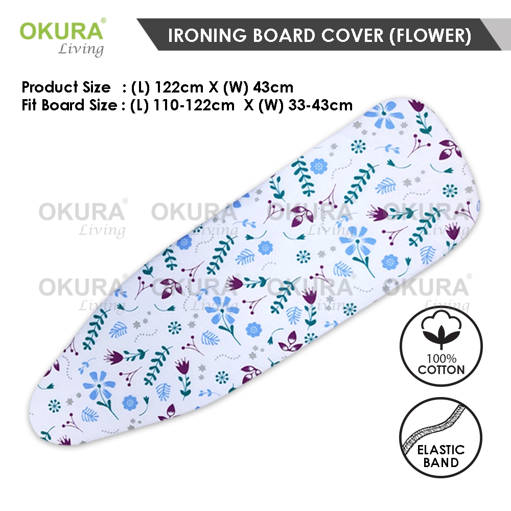 OKURA Heat Resistant Ironing Board Cover Thick Pad Reflect Adjustable ...