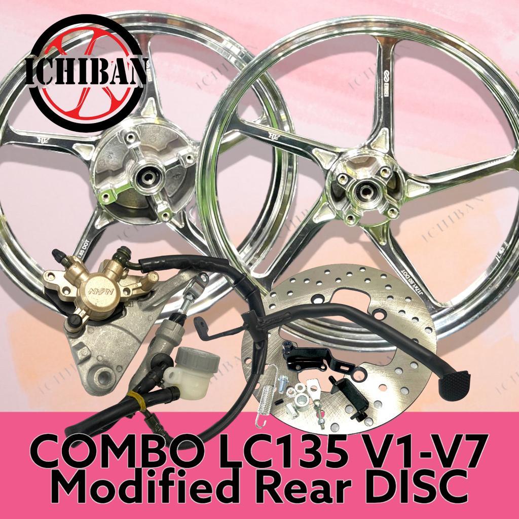COMBO full set RIM LC135 V1-V7 belakang drum MODIFIED to depan belakang ...