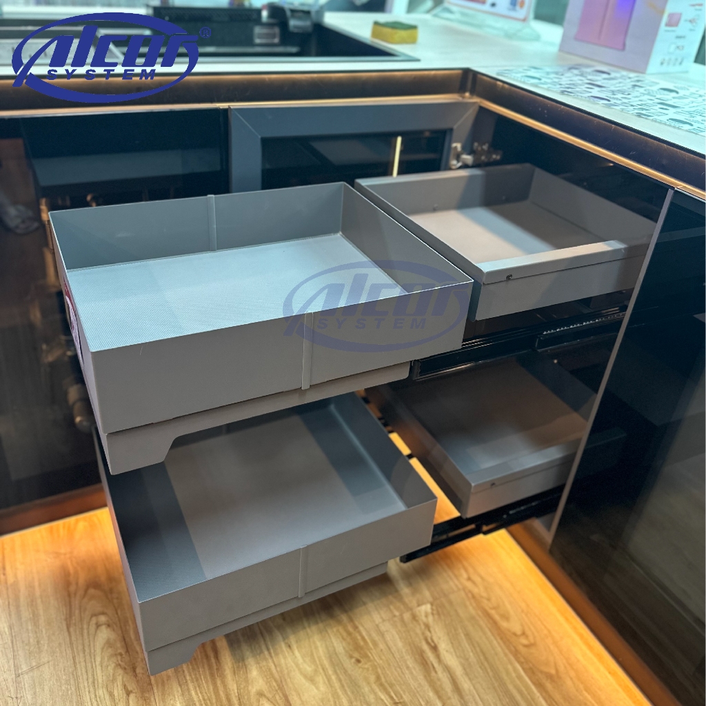 Alcor Corner Pull-out Unit Kitchen Organizer Kitchen Basket Seasoning ...