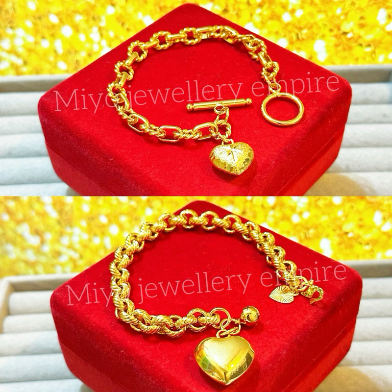 Rantai tangan hardware love fashion jewellery cop 916 ( Emas bangkok ...