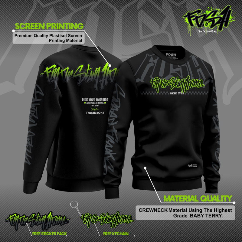 FOSH SWEATSHIRT RACING STYLE | Shopee Malaysia
