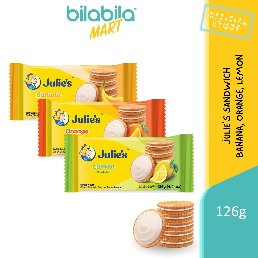 Julie's Cream Sandwich (Banana, Orange, Lemon) 126g Biskut Sandwic ...