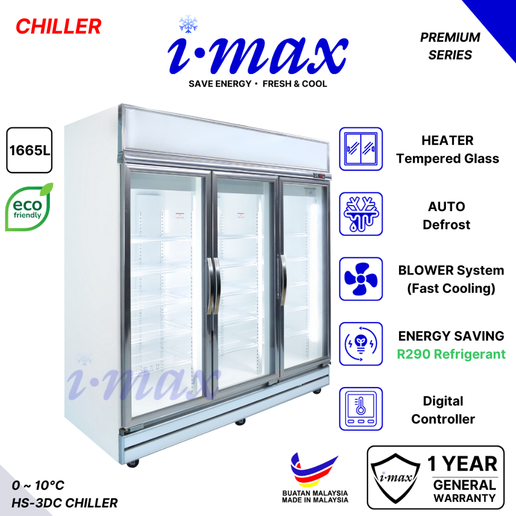 Imax 3 Door Display Chiller with Heater Tempered (HIGH SPEC) | Fruit ...
