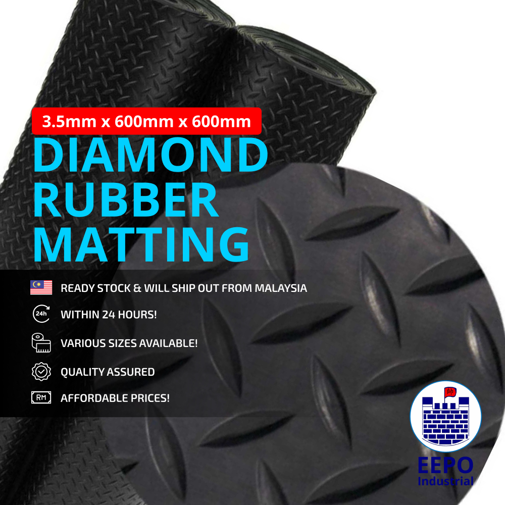 EEPO Diamond Rubber Floor Matting 3.5mm x 600mm x 600mm | Shopee Malaysia