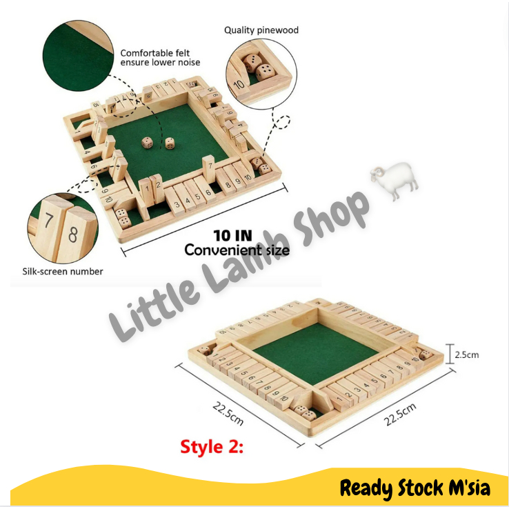 Dice board number board game/ Shut The Box Board Game/ Number games ...
