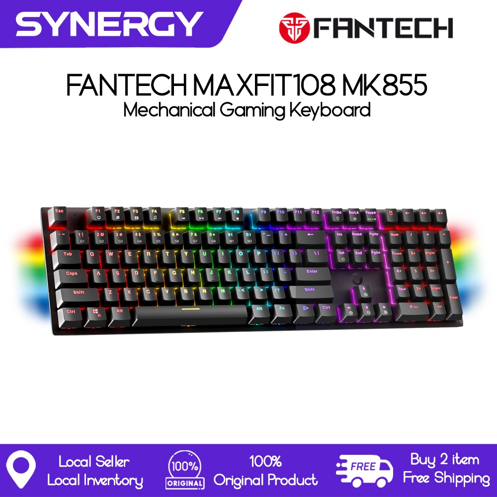 Fantech Gaming Keyboard Maxfit108 MK855 Gaming with Detechable Type-C ...