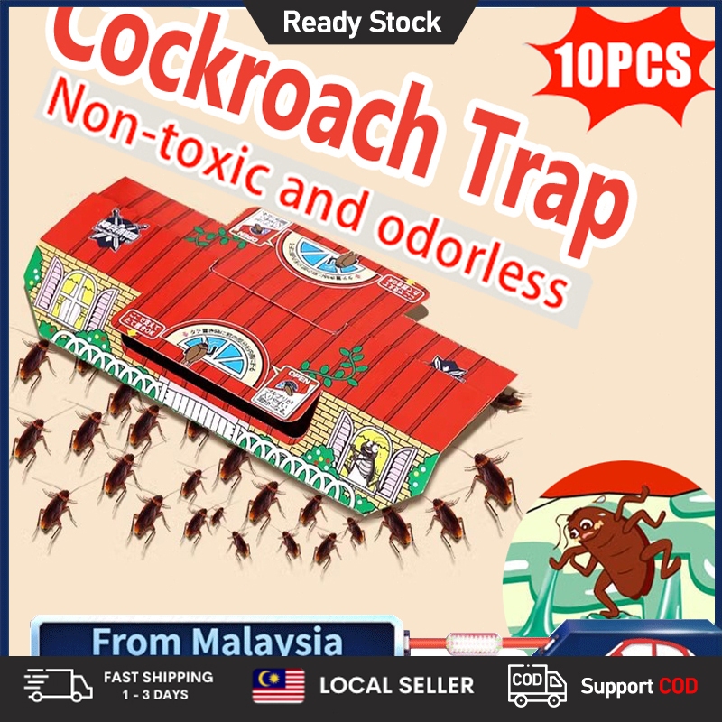 【Ship today】10PCS Motel Pest Trap Perangkap Lipas Cockroach Glue Traps ...