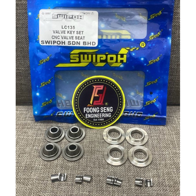 NEW LC135 / Y15 VALVE KEY AND VALVE CAP SET STD RETAINER CNC WASEL ...