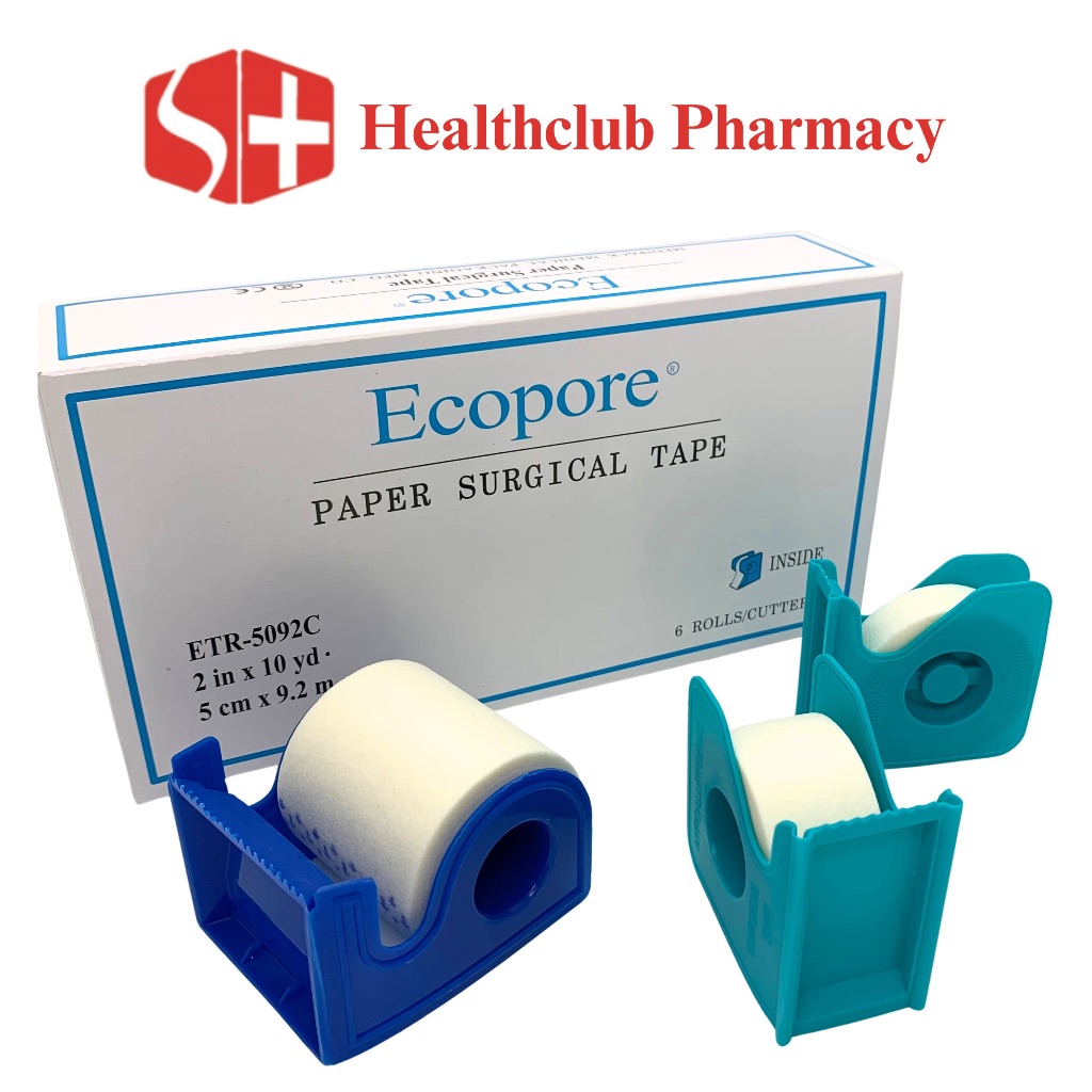 ECOPORE Paper Surgical Tape with Cutters 1.25cm/ 2.5cm/ 5cm (MDA ...