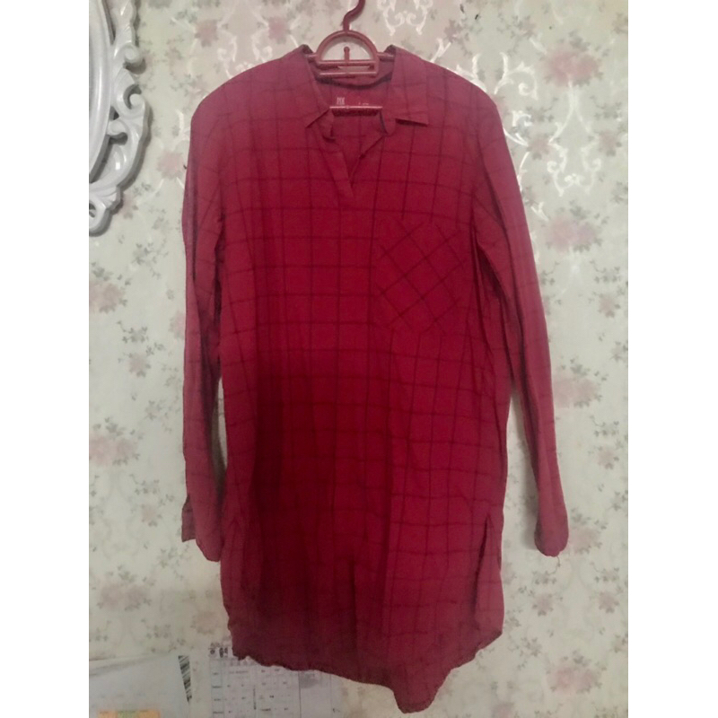 PDI padini long checkered blouse (preloved) | Shopee Malaysia