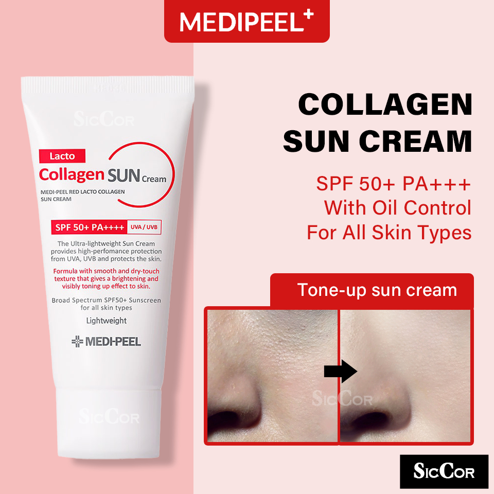 MediPeel Red Lacto Collagen Sun Cream SPF 50+ PA++++ UVA/UVB Tone-up ...