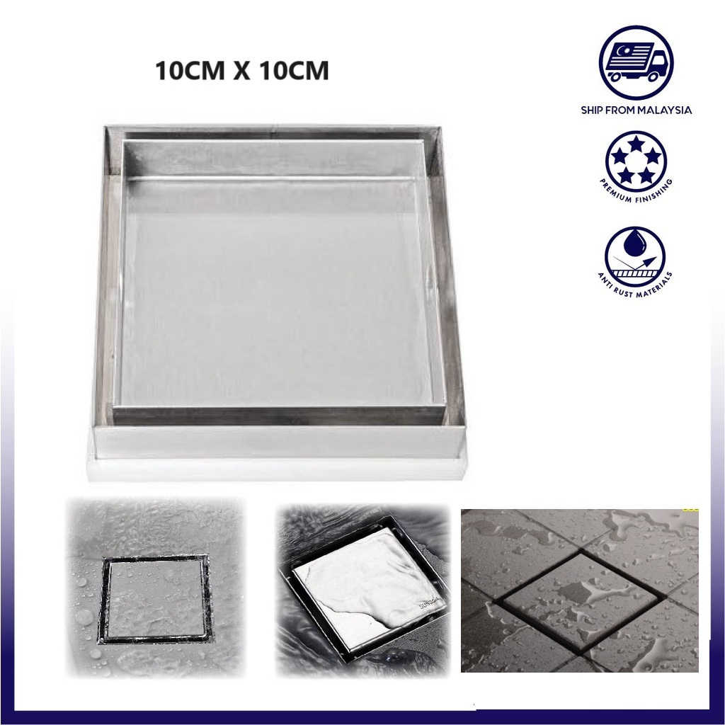 BATHROOM FITTINGS STAINLESS STEEL SUS 304 TILES INSERT FLOOR DRAIN ...