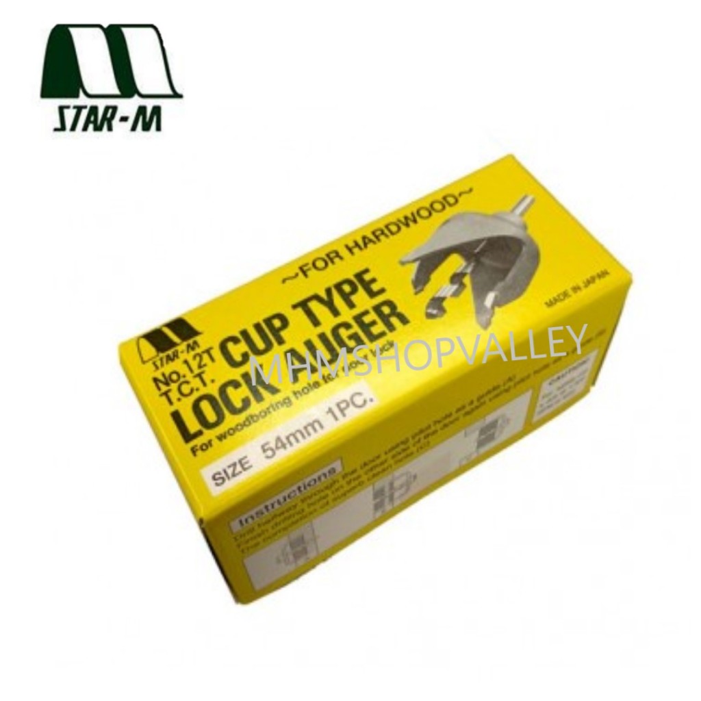 (MADE IN JAPAN) NO.12T TCT CUP TYPE LOCK AUGER 54MM STAR M CUP TYPE ...