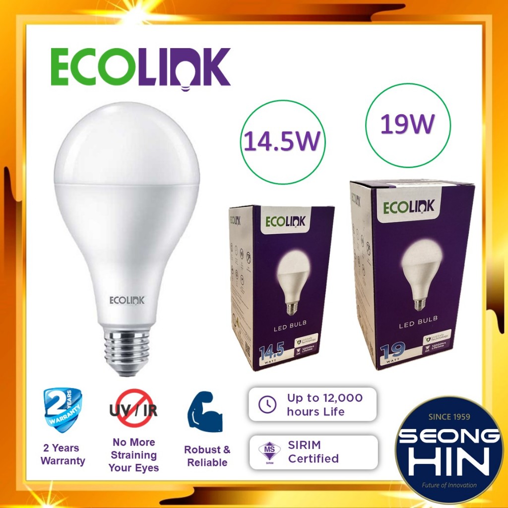Ecolink 15w 19w LED Bulb E27 Daylight 6500k High Lumen / Mentol LED ...