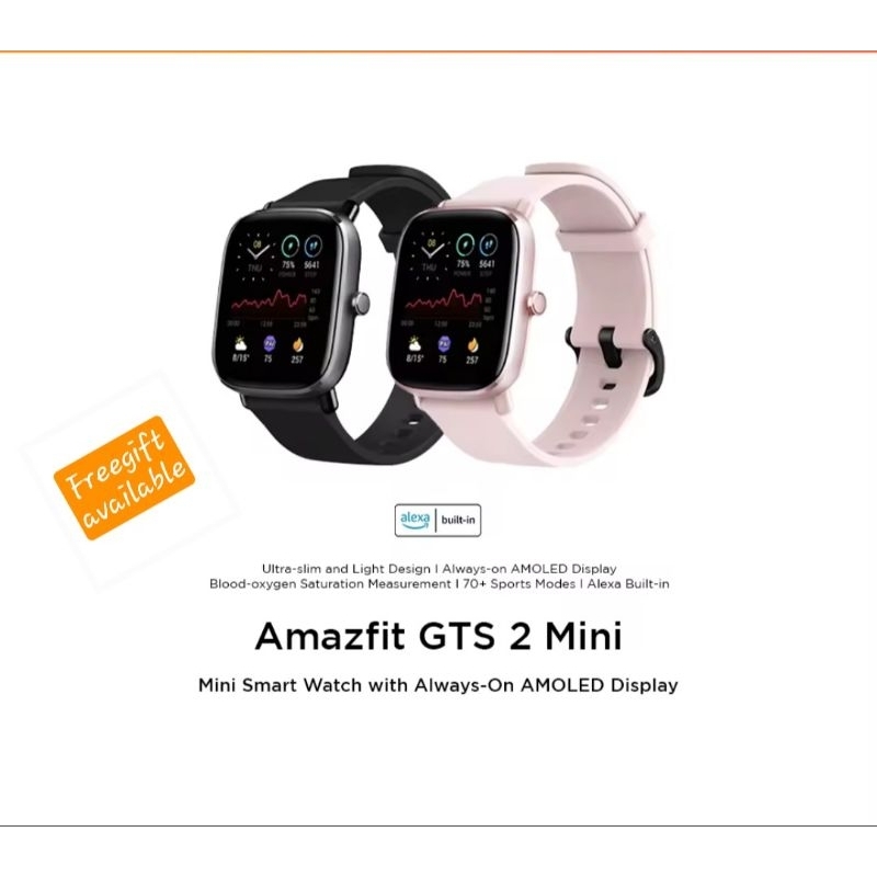 Amazfit GTS 2 Mini Fitness Smartwatch-Built in GPS (BLACK)(95% LIKE NEW ...
