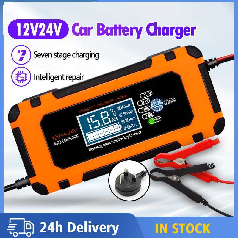 24V 10A Car Battery Charger Powerbank Bateri Kereta Pengecas Bateri ...