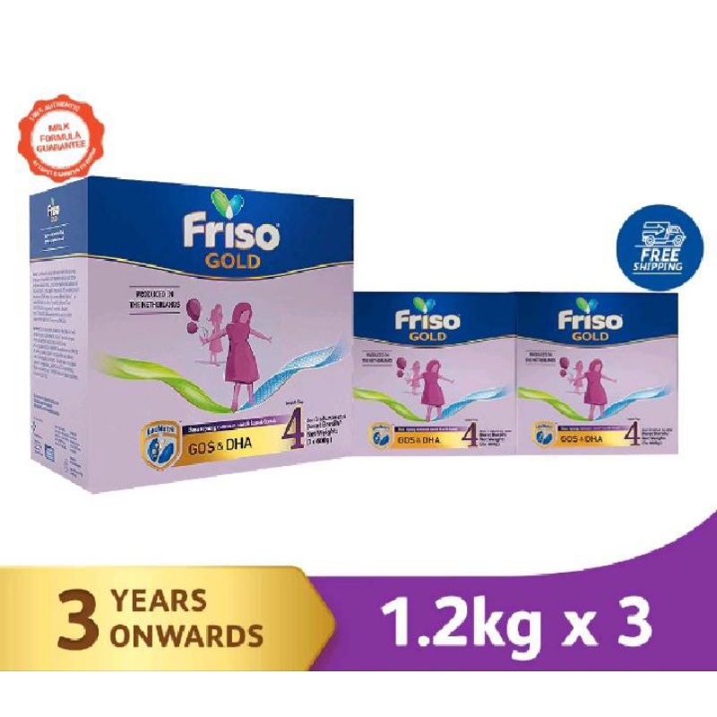 Friso Gold Step 4 1.2KG x 3 Milk Formula (expiry Aug 2025)(can claim 10 ...