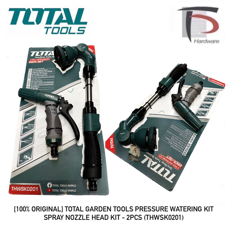 [100% ORIGINAL] TOTAL GARDEN HOSE PRESSURE WATERING KIT SPRAY NOZZLE ...