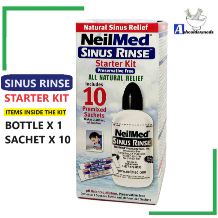 NeilMed Sinus Rinse Starter Kit ( 1Bottle + 10 Sachets) | Shopee Malaysia