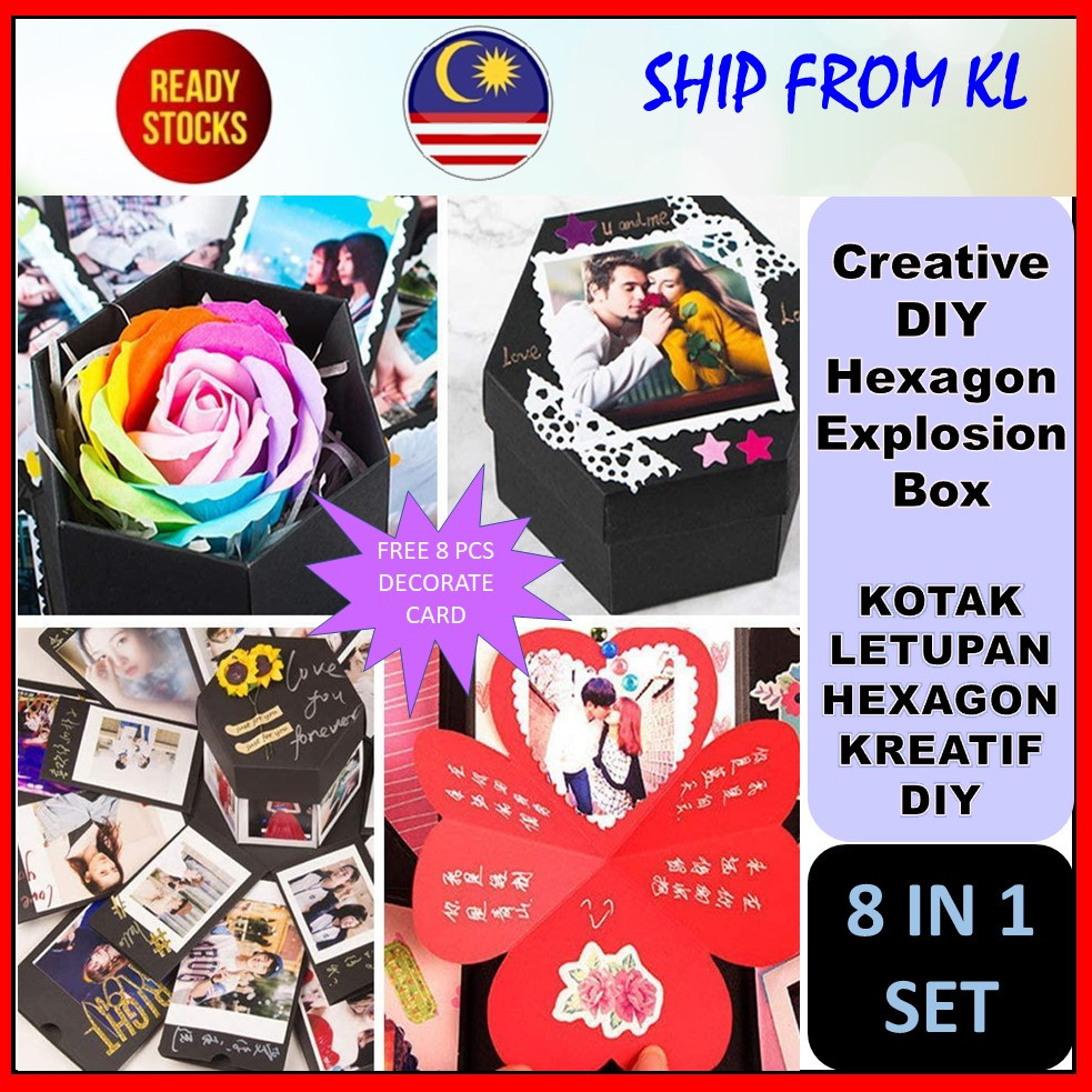 🔥ReadyStockIn🇲🇾🔥DIY Explosion Memory Box Giftbox Large Hexagonal ...