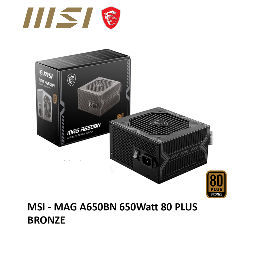 MSI MAG 650W A650BN 80 PLUS BRONZE Power Supply | Shopee Malaysia