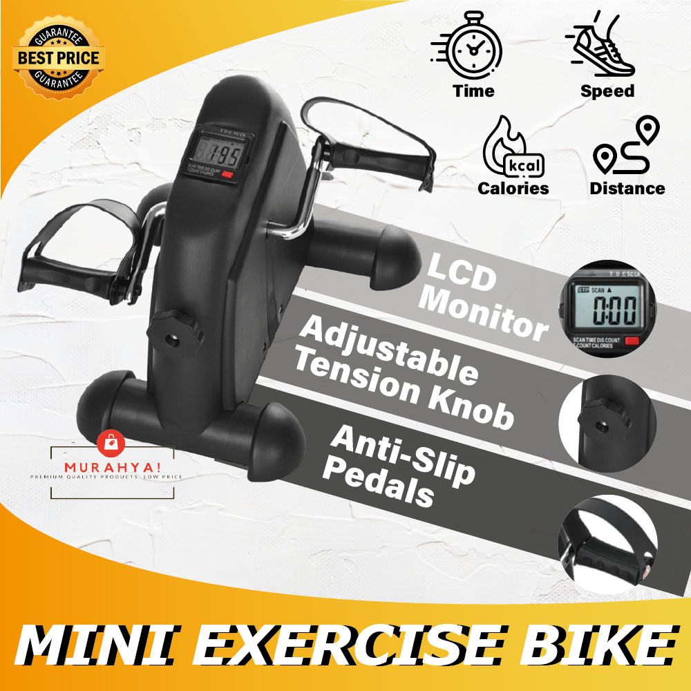 Exercise Mini Bike with LCD Monitor Portable Mini Bike Home Trainer Arm ...