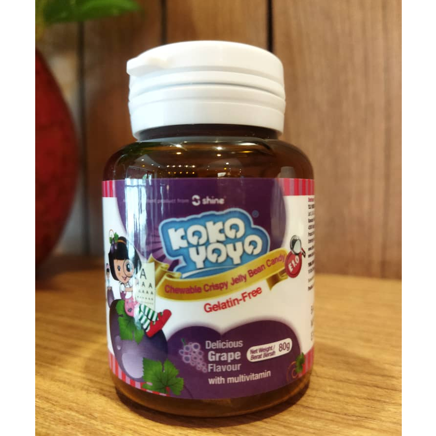 SHINE KOKO YOYO CHEWABLE CRISPY JELLY BEAN CANDY MULTIVITAMIN (GRAPE ...