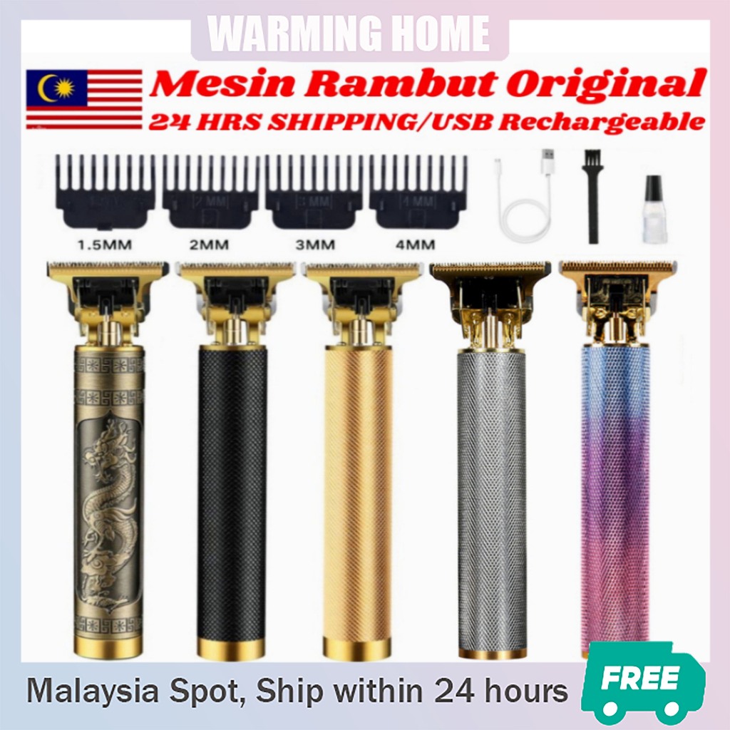 Electric Hair Trimmer Clipper Cordless USB Rechargeable Mustache Shaver ...