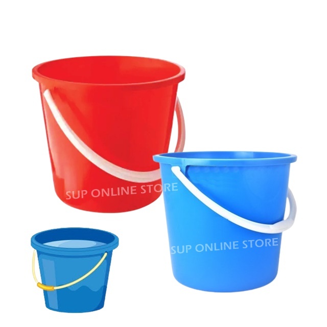Plastic Bucket （190ml / 380ml) Water Plastic Pail With Plastic Handle ...