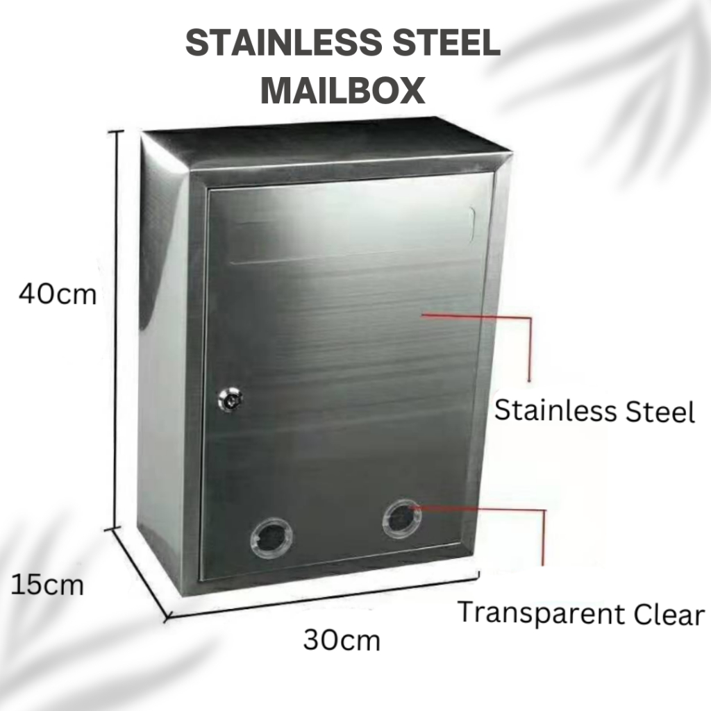 Waterproof Stainless Steel Home Mailbox with Key Lock - Post, Newspaper ...