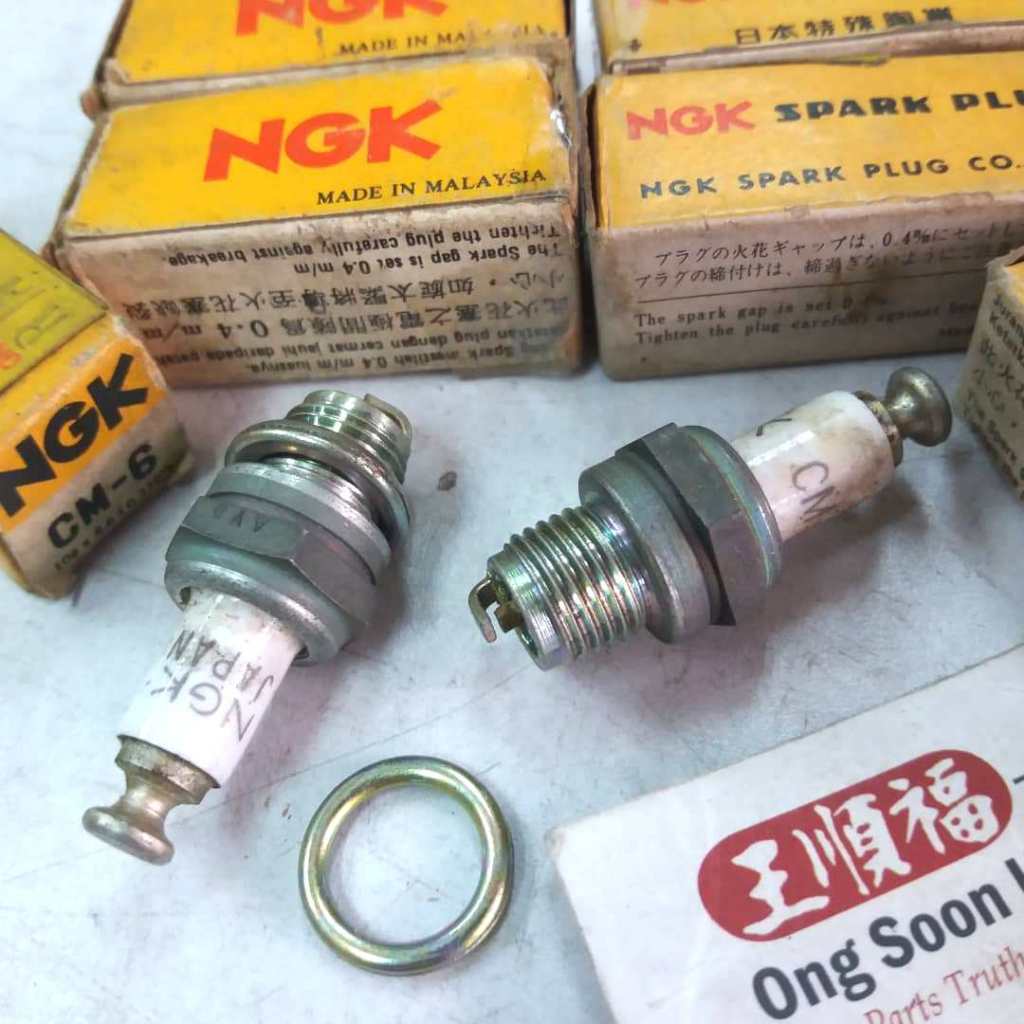 1-4 pcs NGK CM-6 Motorcycle Honda Suzuki Spark Plug (5812) 9805256471 (0948200227) Nickel Mini ...
