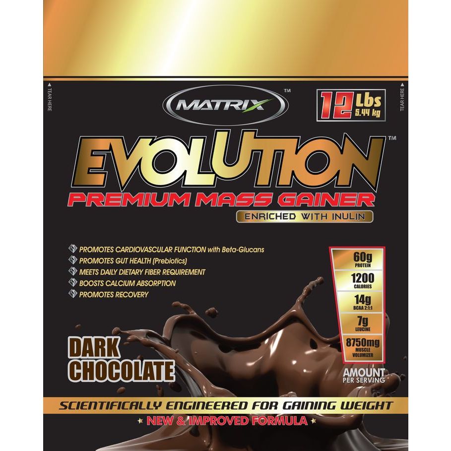 Matrix Mass Gainer Evolution Premium Mass Gainer 12 lbs/5.4 kg | Shopee ...