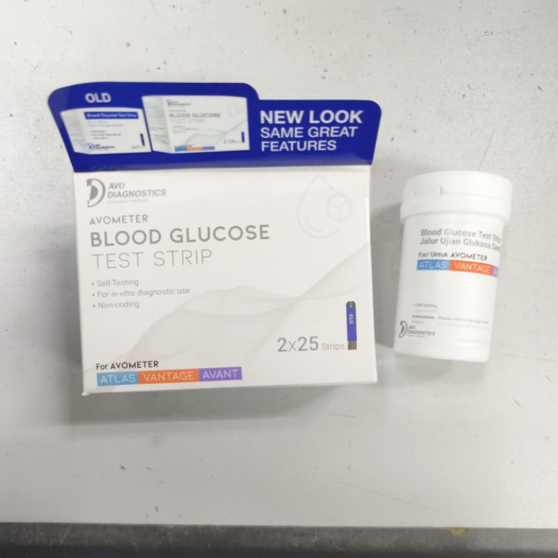 Blood GLUCOSE TEST STRIP FOR AVOMETER ATLAS,VANTAGE & AVANT 1 x 25 ...
