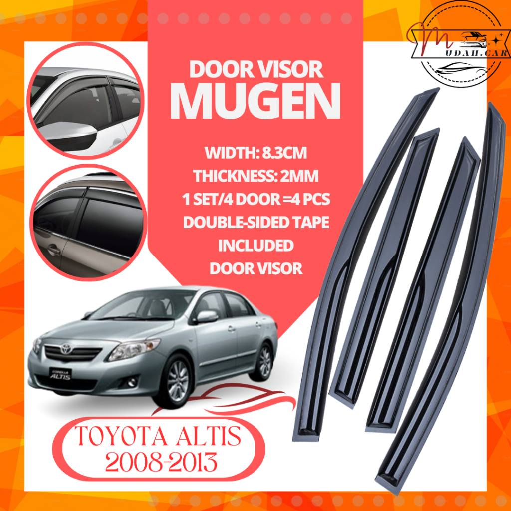 Toyota Altis 2008-2013 Door Visor Mugen Air Press Window Wind Deflector ...