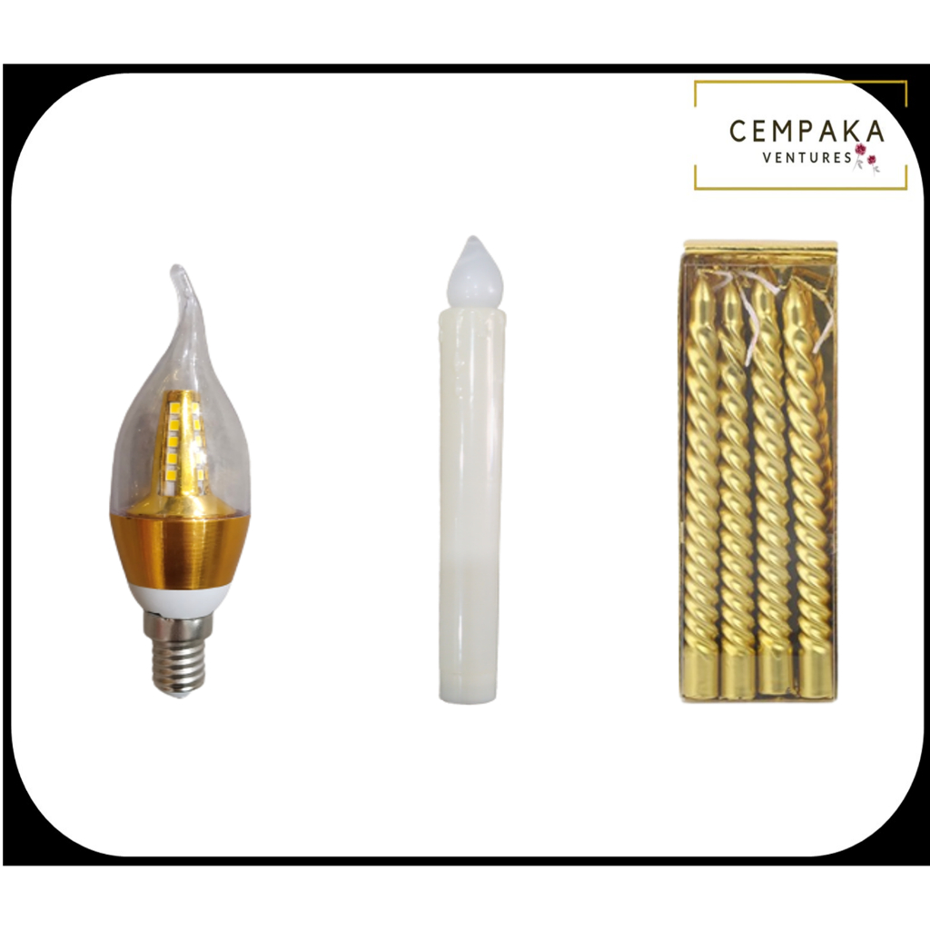 Lampu Mentol Lilin Twist Candle l LED Baterry Candle Stick Light ...