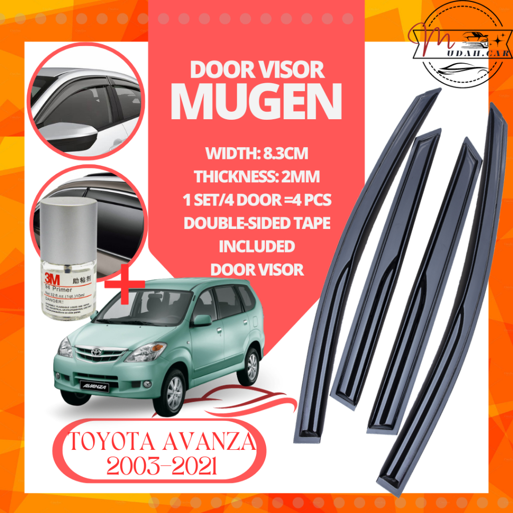 Toyota Avanza 2003-2011 Door Visor Air Press Window Mugen Style Acrylic ...