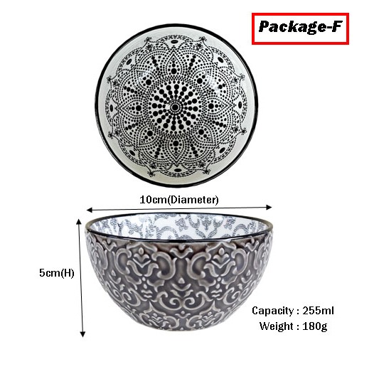 Bohemian Rice Bowl Porcelain Bowl Ceramic Bowl Mangkuk Keramik Soup ...