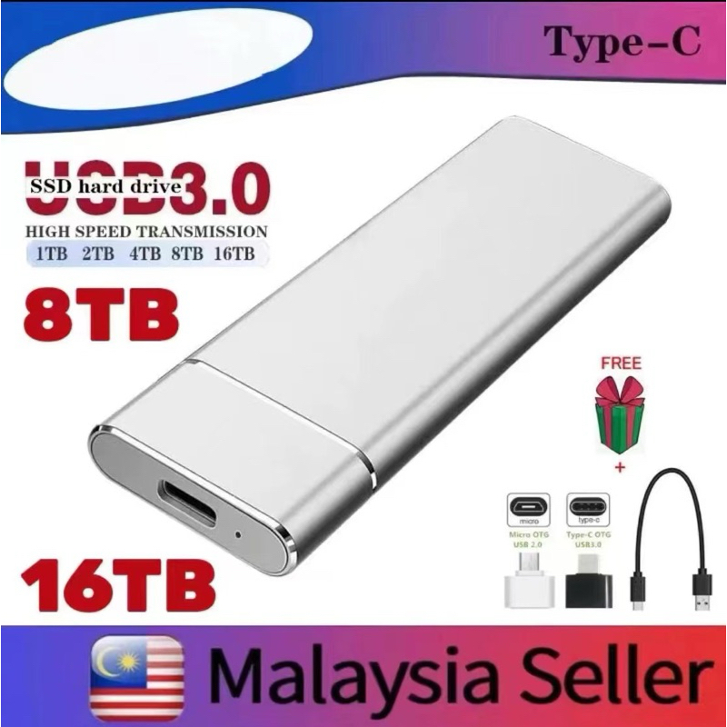 SSD External Hard Disk Drive 1TB/2TB USB3.1 Hard Disk 4TB Portable Hard Drive Expansion External ...