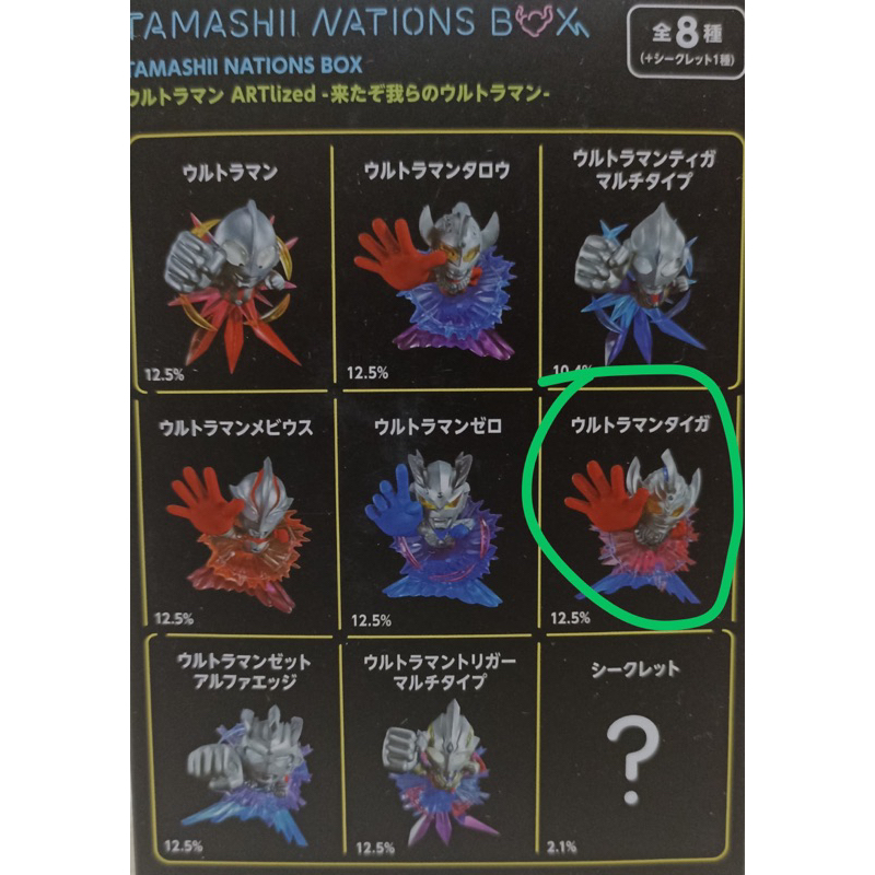 Tamashi Nation Blind Box Ultraman Vol.1 (Trigger,Taiga,Tiga,Taro,Zero ...