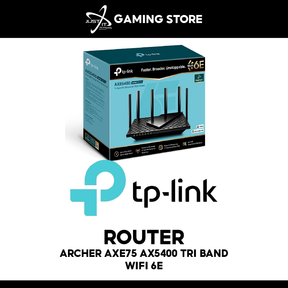 TP-LINK ARCHER AXE75 AX5400 TRI BAND WIFI 6E ROUTER | Shopee Malaysia
