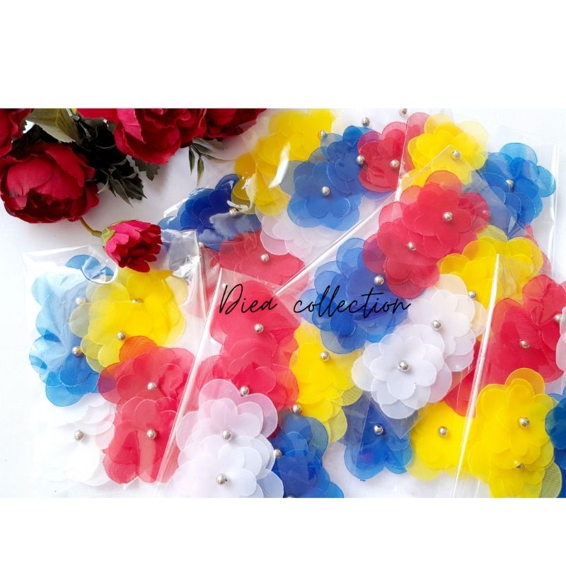 Bunga Hiasan 3D Sesuai utk Hias di Baju/ Tudung Tema Merdeka | Shopee ...