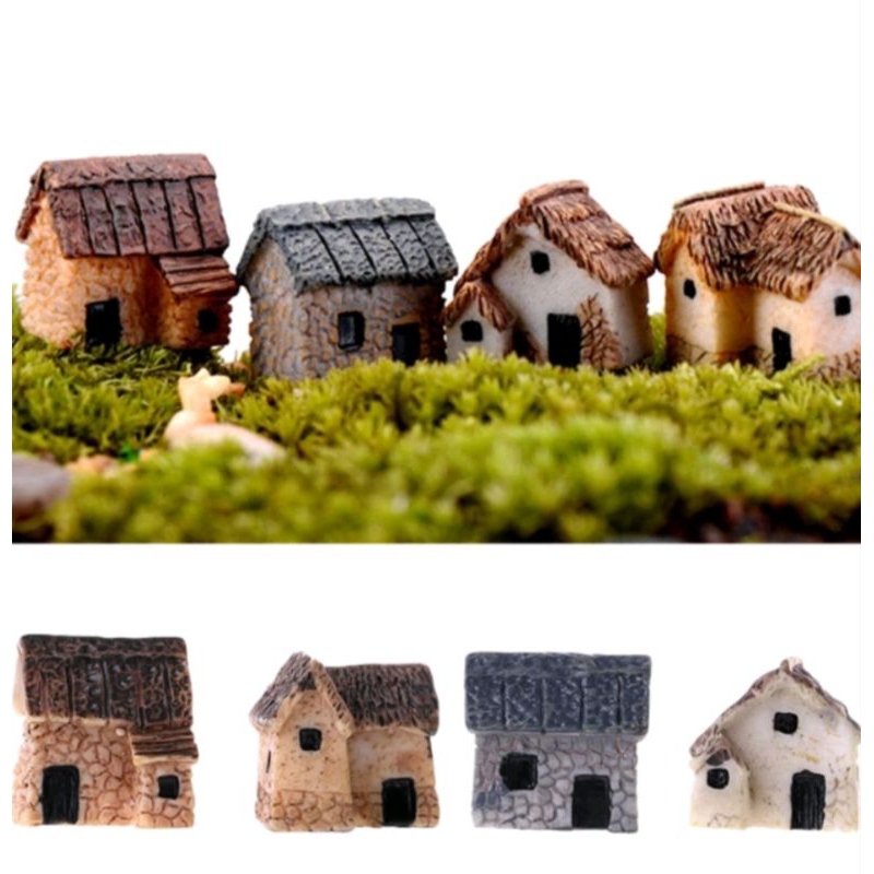 READY STOCK 🔥 🔥 🔥 Micro Landscape Miniature Village Stone House DIY ...